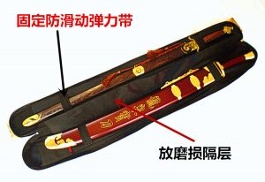 Black Martial Arts Canvas Sword Carrying Bag 1.1 m - Internal Wudang Store